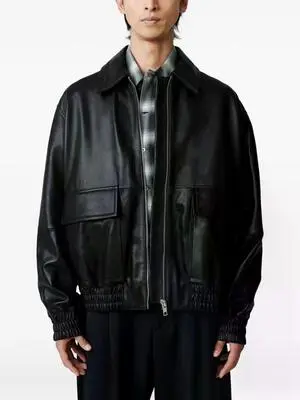 Studio Nicholson Piston Zip-up Leather Jacket