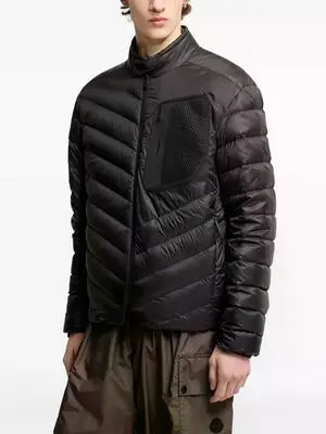 Moncler Mackinac Diagonal-quilted Down Biker Jacket
