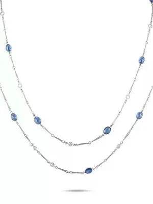 LB EXCLUSIVE Platinum, Diamond, And Sapphire Necklace - Silver