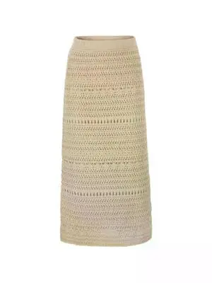 Fabiana Filippi Crochet-pattern Midi Skirt - Neutrals