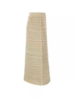 Fabiana Filippi Crochet-pattern Midi Skirt - Neutrals