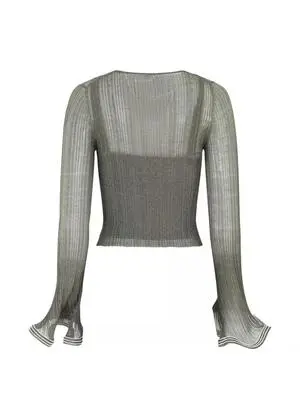 Simkhai Maebry Ruffled Ribbed T-shirt