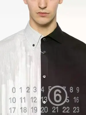 MAISON MARGIELA Striped Panelled Shirt - White