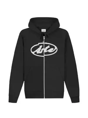 ARTE ANTWERP Hooded Zip-up Sweatshirt - Black