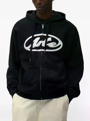 ARTE ANTWERP Hooded Zip-up Sweatshirt - Black
