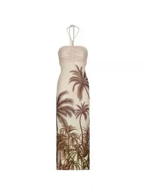 ANDRES OTALORA Printed Ruched Midi Dress