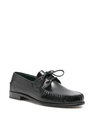 VINNY'S Millo Two-tone Boat Shoes - Black