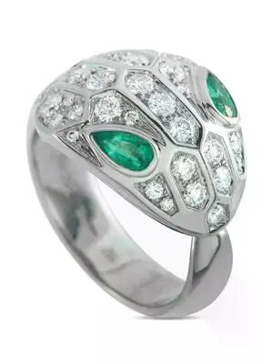 BVLGARI Serpenti Diamond And Emerald Ring