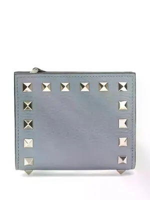 Valentino Garavani Rockstud Flap Leather Wallet - Blue