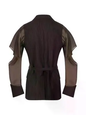 Sacai Belted Jacket - Brown