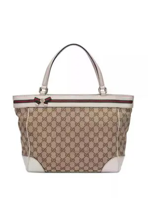 Gucci Mayfair Logo Stripe Tote Bag - Neutrals