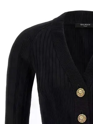 Balmain Buttoned V-neck Cardigan - Black