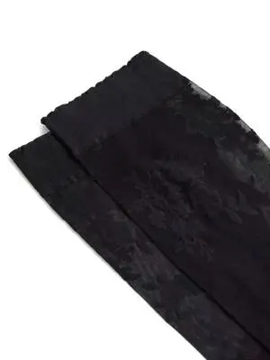Valentino Garavani Floral Lycra Knee-high Socks - Black