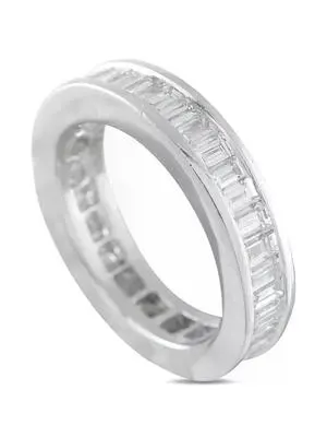 LB EXCLUSIVE Diamond Eternity Platinum Band Ring - Silver