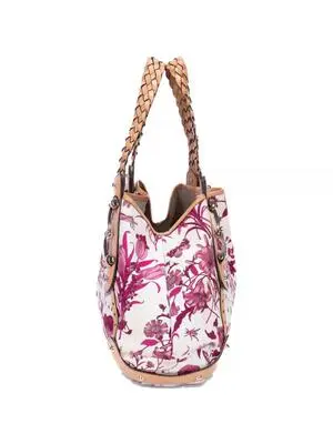 Gucci Pelham Floral Print Tote Bag With Braided Handle