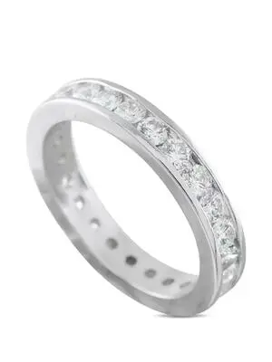 LB EXCLUSIVE Platinum And Diamond Eternity Band Ring - Silver