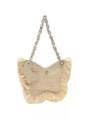 Blumarine Butterfly Raffia Shoulder Bag