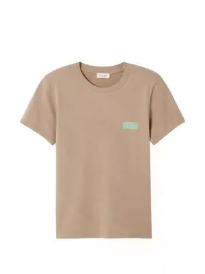 American Vintage Crew-neck T-shirt With Logo - Neutrals