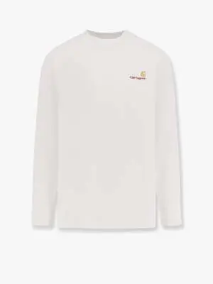 Carhartt Work In Progress Organic Cotton Tshirt With Lettering Logo On The Front