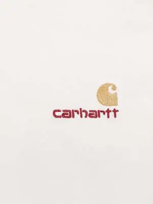 Carhartt Work In Progress Organic Cotton Tshirt With Lettering Logo On The Front