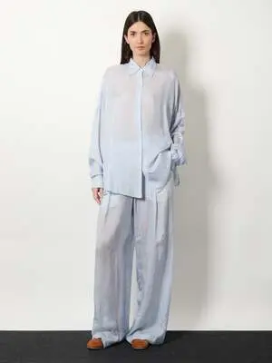 Dries Van Noten Pila Cupro Striped Trousers - Blue