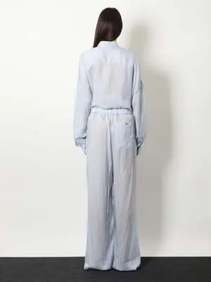 Dries Van Noten Pila Cupro Striped Trousers - Blue
