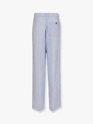 Dries Van Noten Pila Cupro Striped Trousers - Blue