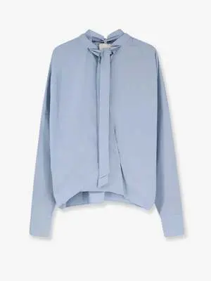 ALYSI Cotton Shirt With Bow Detail