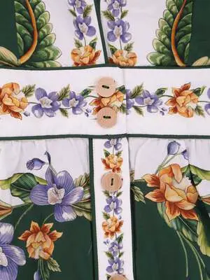 Farm Rio Long Cotton Floral Print Dress