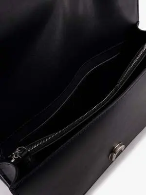 Pinko Love One Leather Shoulder Bag With Metal Detail - Black