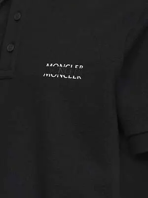 Moncler Cotton Polo Shirt - Black