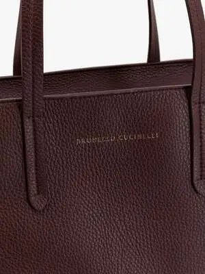 Brunello Cucinelli Hammered Leather Shoulder Bag - Brown