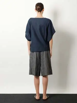 Soeur Issa Top In Linen Blend - Blue