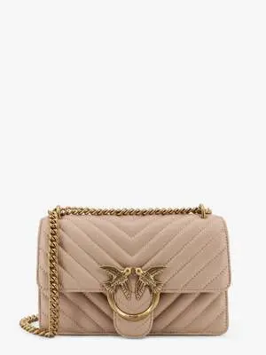 Pinko Love One Mini Quilted Leather Shoulder Bag