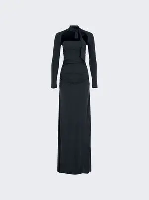 Zeynep Arçay Bow Neck Maxi Jersey Dress