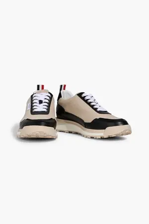 Thom Browne Canvas And Leather Sneakers