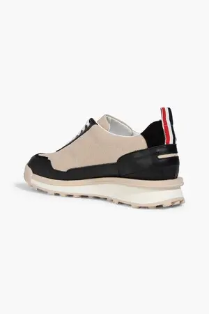 Thom Browne Canvas And Leather Sneakers