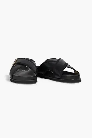 Thom Browne Leather Sandals With Grosgrain Trim