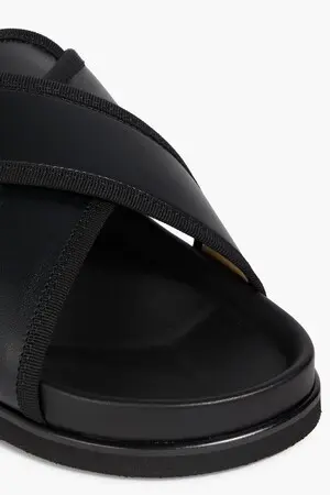 Thom Browne Leather Sandals With Grosgrain Trim