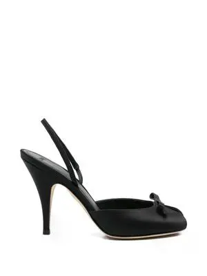 3JUIN Bow-embellishment Slingback Sandals