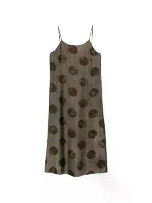 UMA WANG Printed Slip Midi Dress - Grey