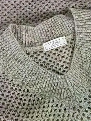 Peserico Open-knit V-neck Sweater