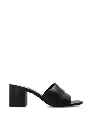 Tory Burch Leather Mules With Silver-tone Hardware - Black