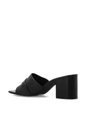 Tory Burch Leather Mules With Silver-tone Hardware - Black