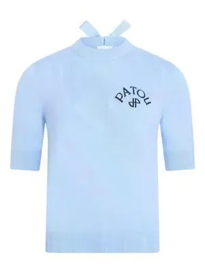PATOU Bow Short-sleeve Top - Blue