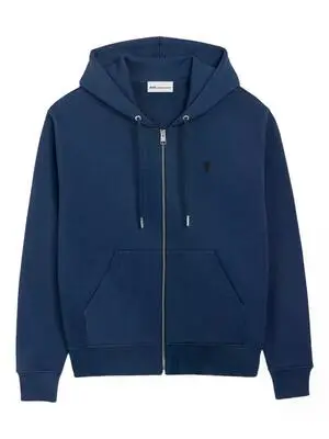 AMI Paris Cotton Loopback Hoodie - Blue