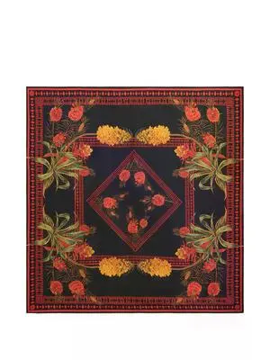 Blumarine Floral-print Scarf - Black