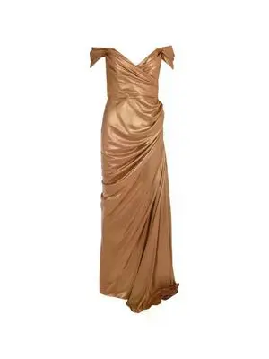 RHEA COSTA Gaia Draped Maxi Dress