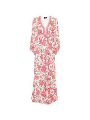 Etro Floral V-neck Dress - Pink