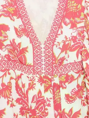 Etro Floral V-neck Dress - Pink